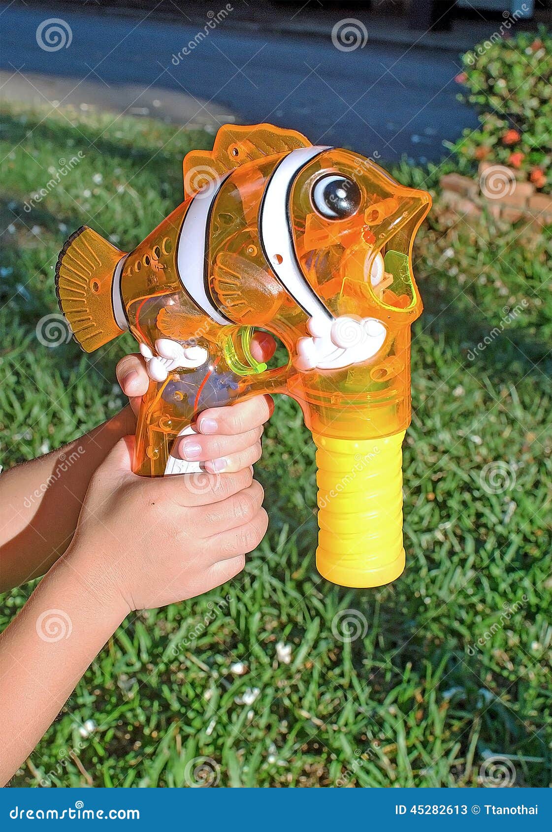 Young Boy Hands Up with Toy Gun Stock Image - Image of finger, trigger ...