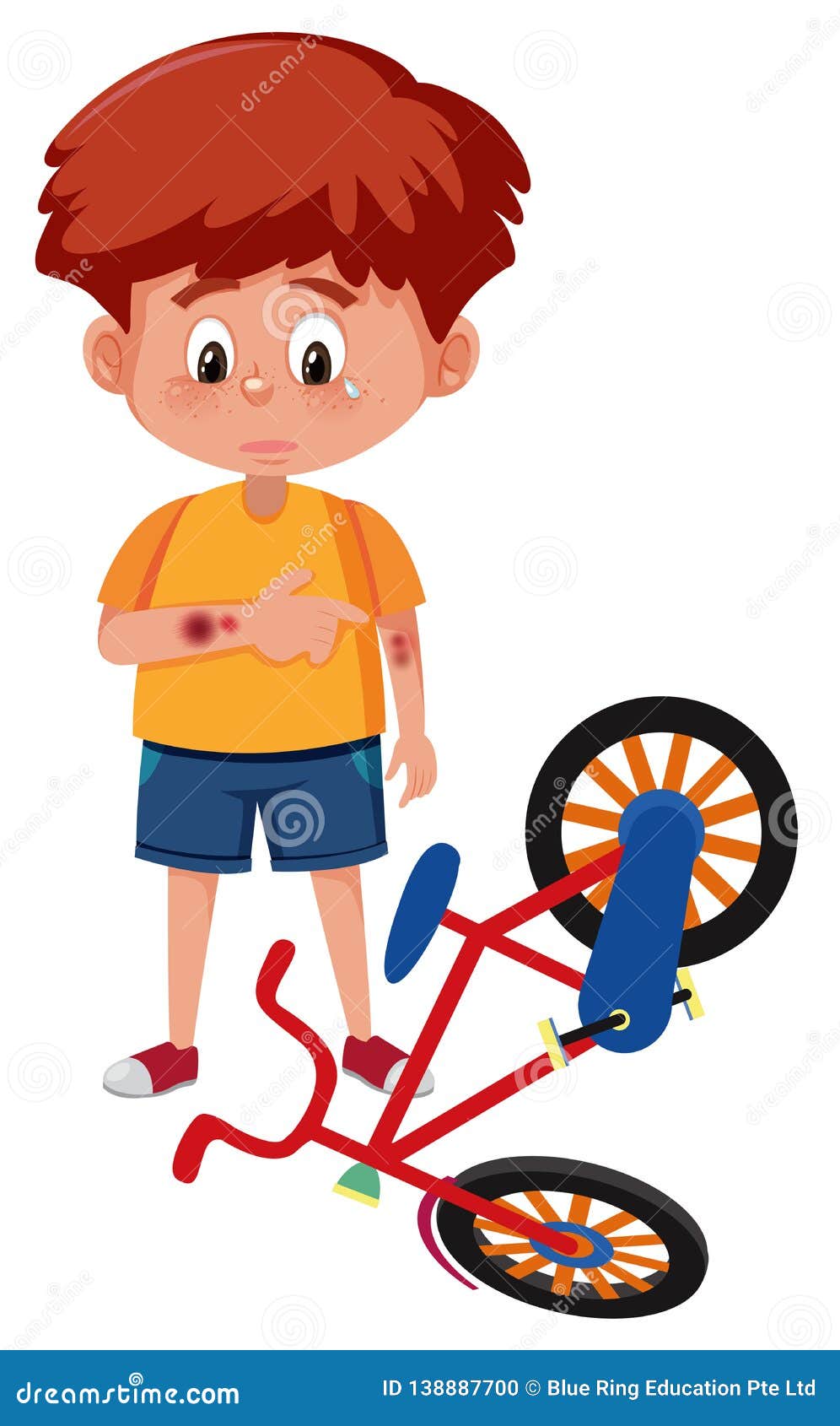 Young Boy Having Bruise Vector Illustration | CartoonDealer.com #138887700
