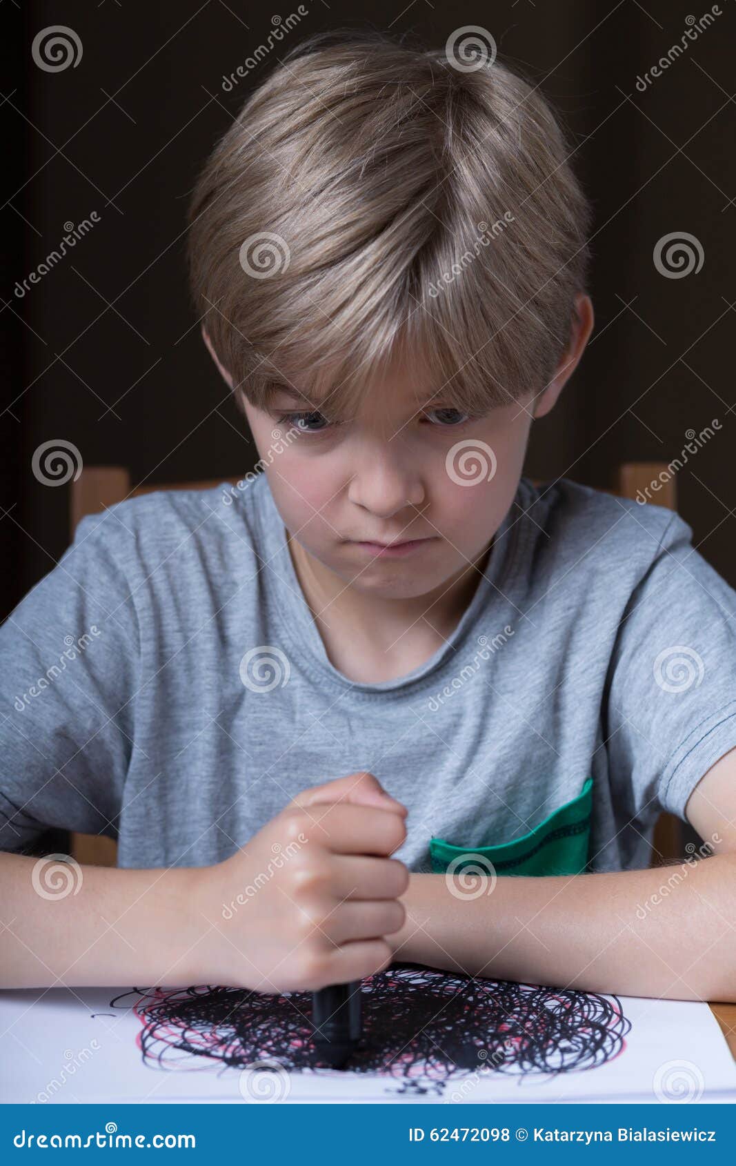 Young Boy Having Depression Stock Photo - Image of paint, angry: 62472098