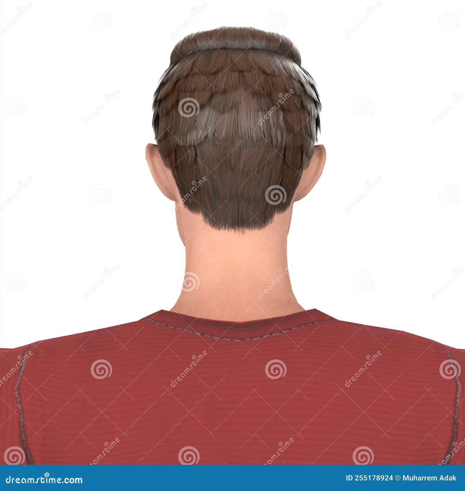 Young Boy Head Back Side 3d Modelling Stock Illustration - Illustration ...