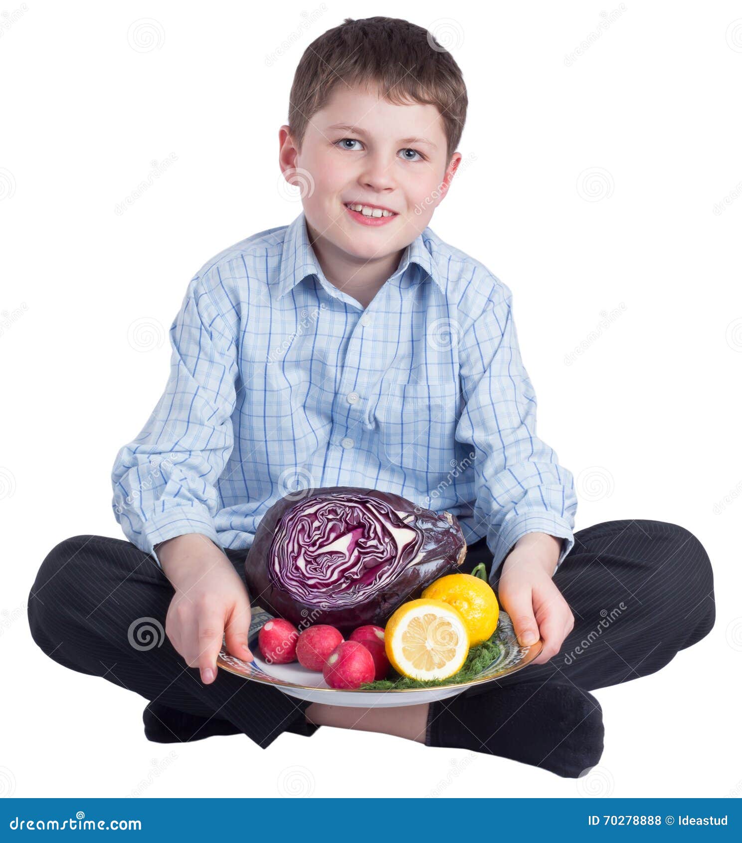 Young Boy with Healthy Food Stock Photo - Image of dietary, vegetables ...