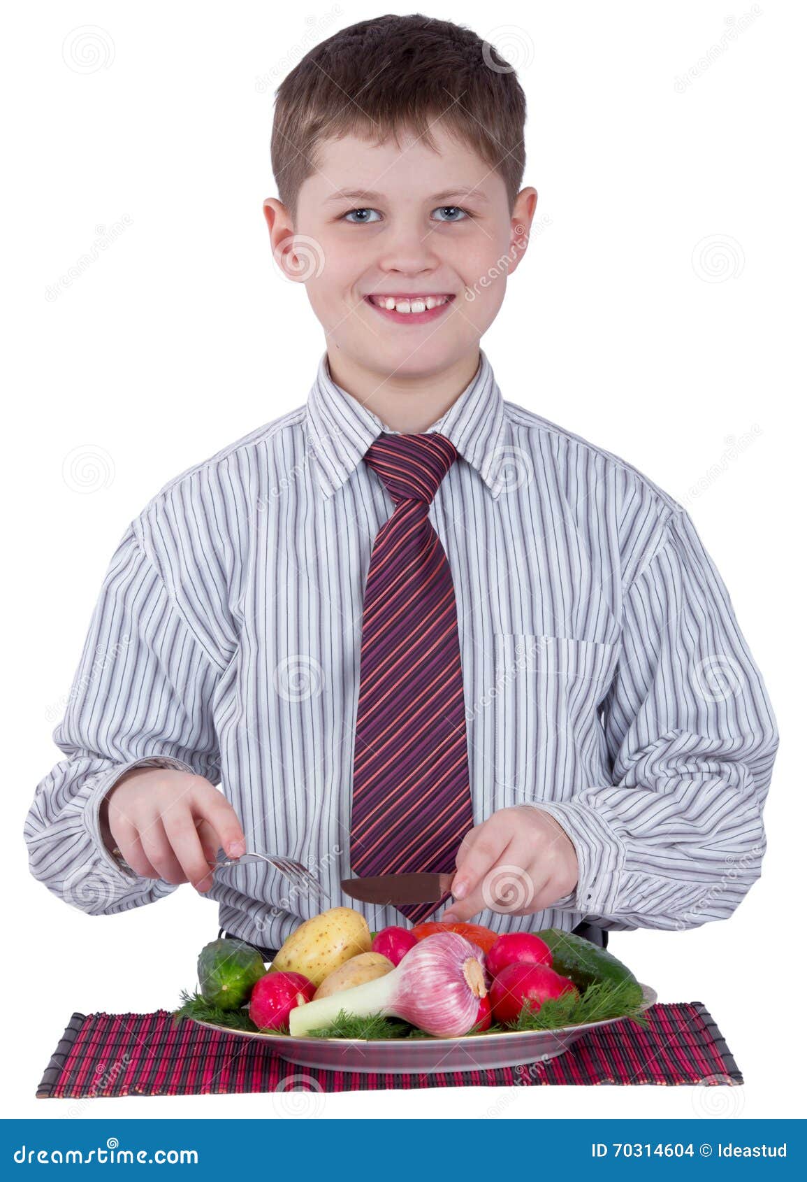 Young Boy with Healthy Food Stock Photo - Image of fresh, isolated ...