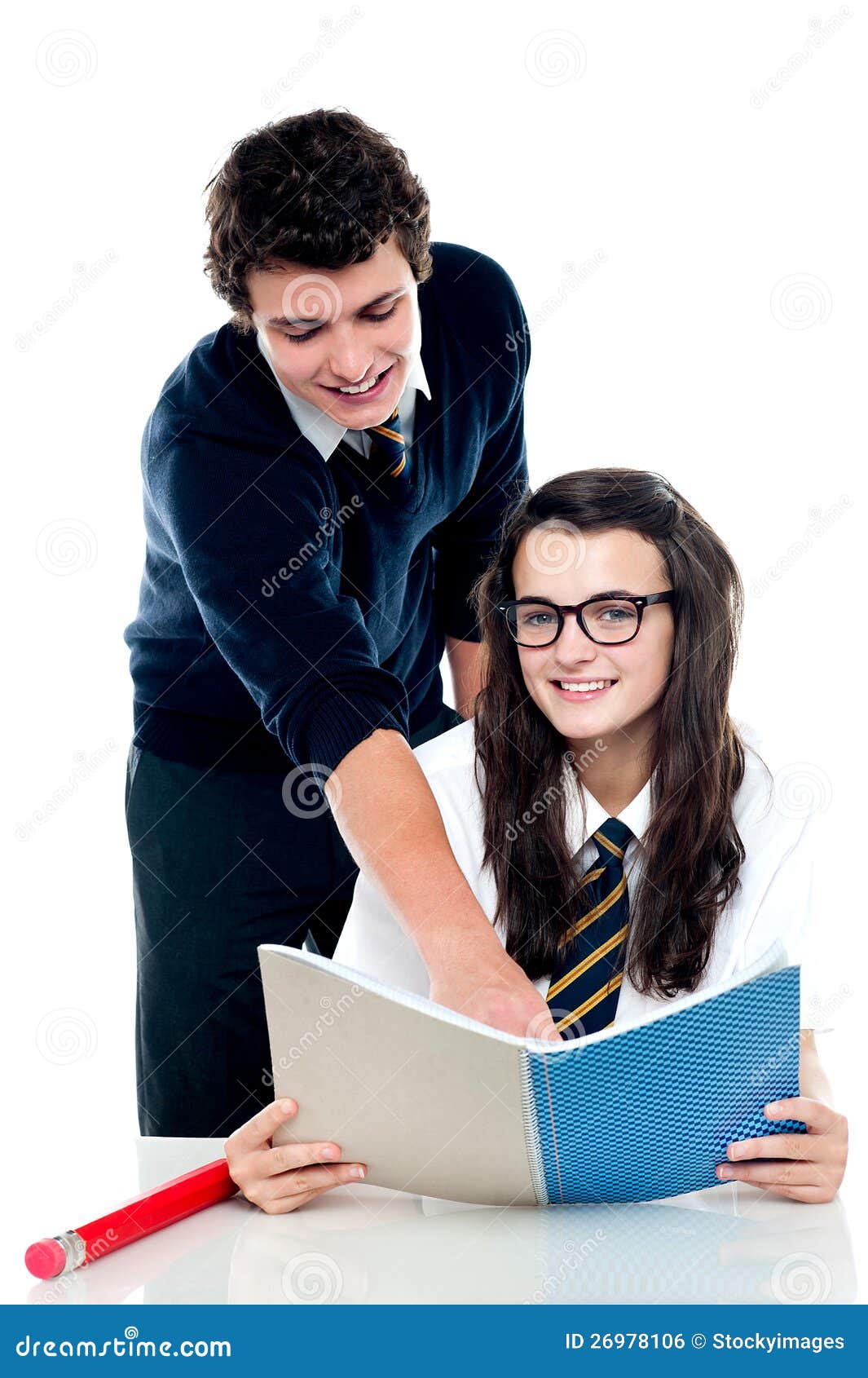 Young Boy Helping His Friend And Guiding Stock Photo | CartoonDealer ...