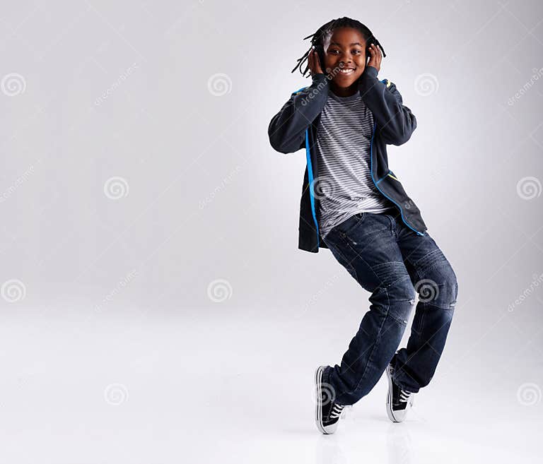 Mr. Hip Hop. a Young Boy Hip-hop Dancing in the Studio. Stock Photo ...