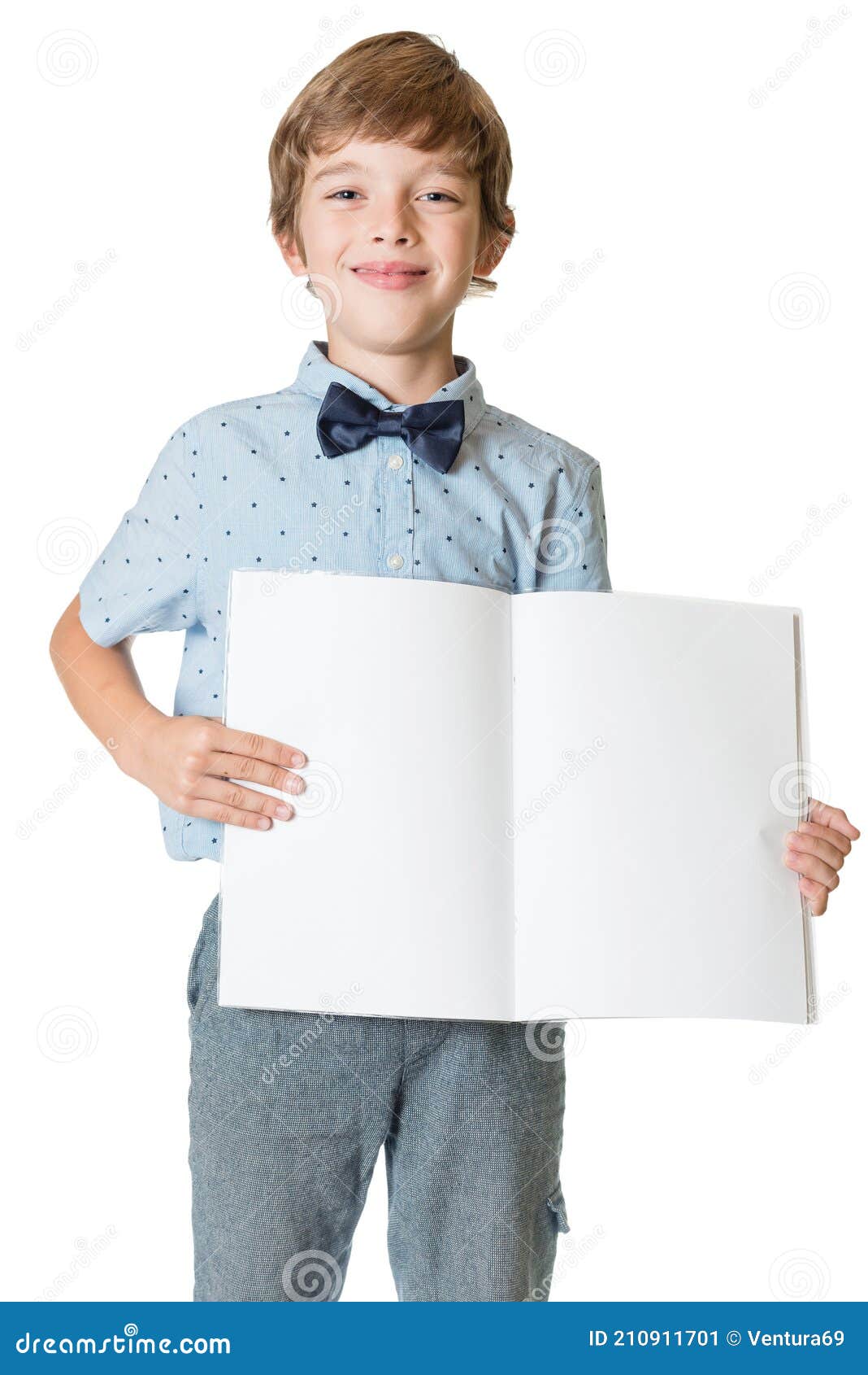 Young Boy Holding Blank Notebook Stock Image - Image of cheerful, happy ...