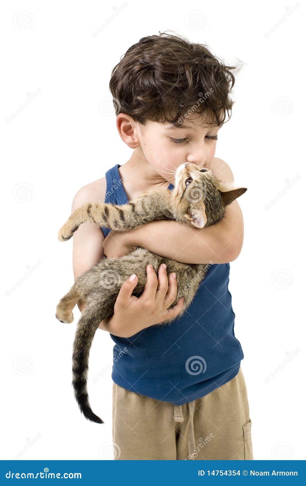 Young boy holding kitten stock photo. Image of down, pets - 14754354