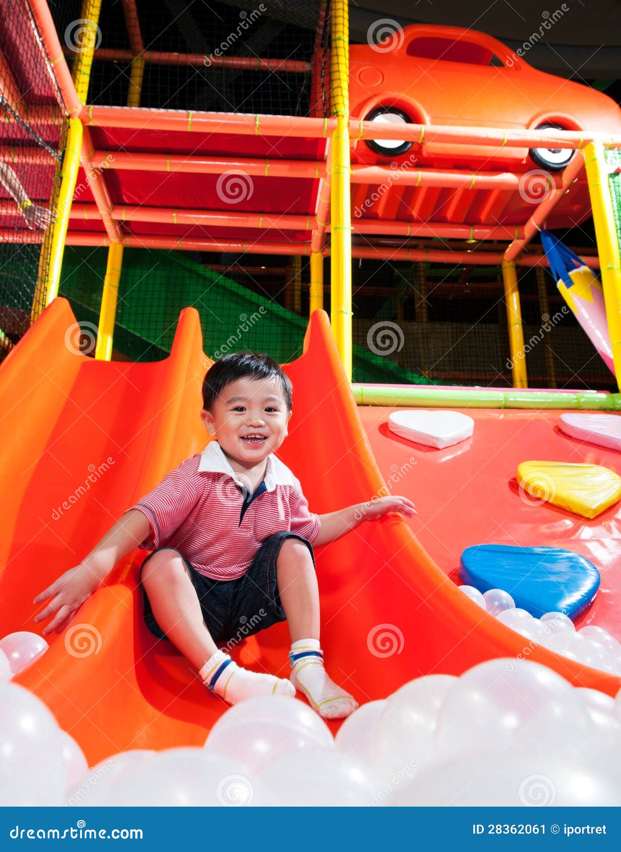 Young Boy in Indoor Playground Stock Image - Image of happiness ...