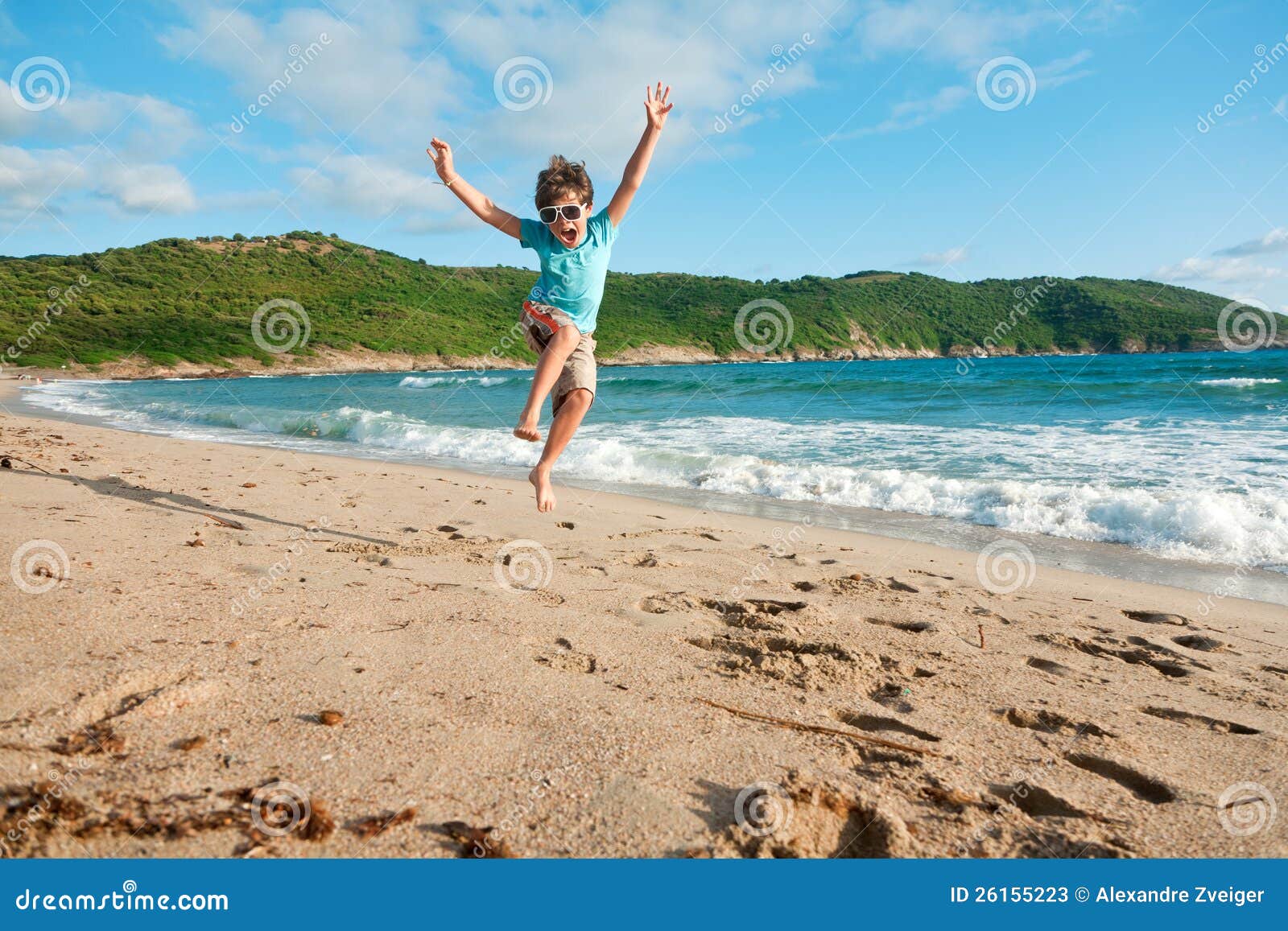 Young boy jump in the sea stock image. Image of happy - 26155223