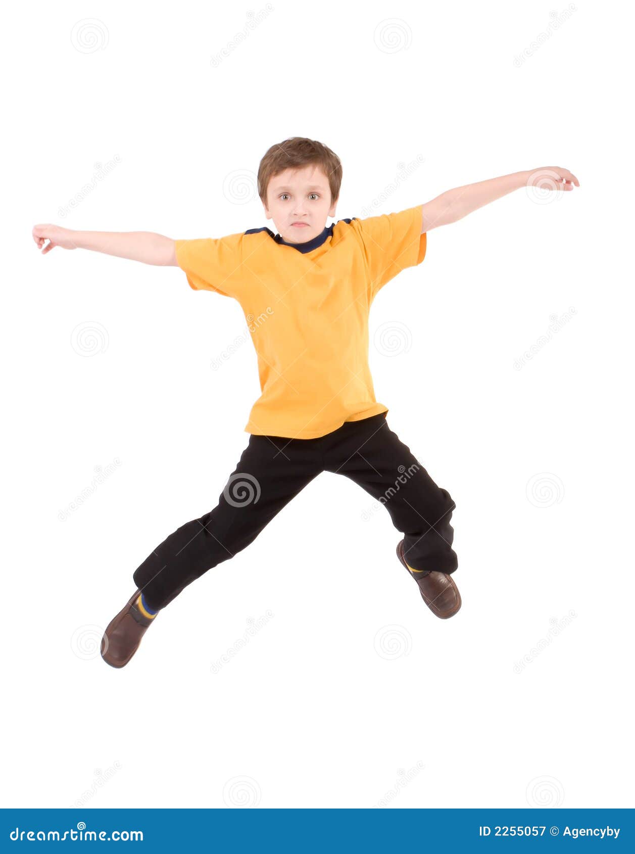 Young boy jumping up stock image. Image of brown, child - 2255057