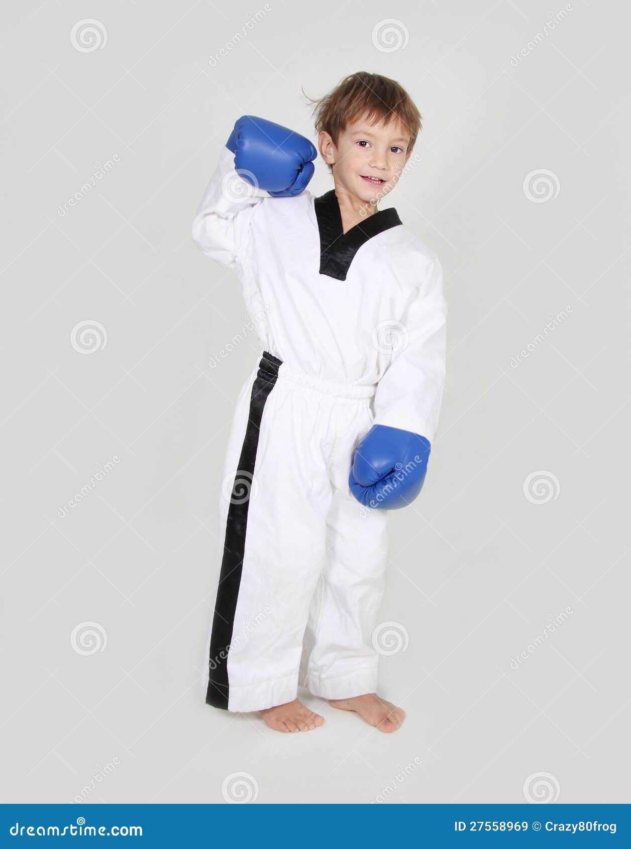 Young Boy Kickboxing Fighter Isolated on White Stock Image - Image of ...