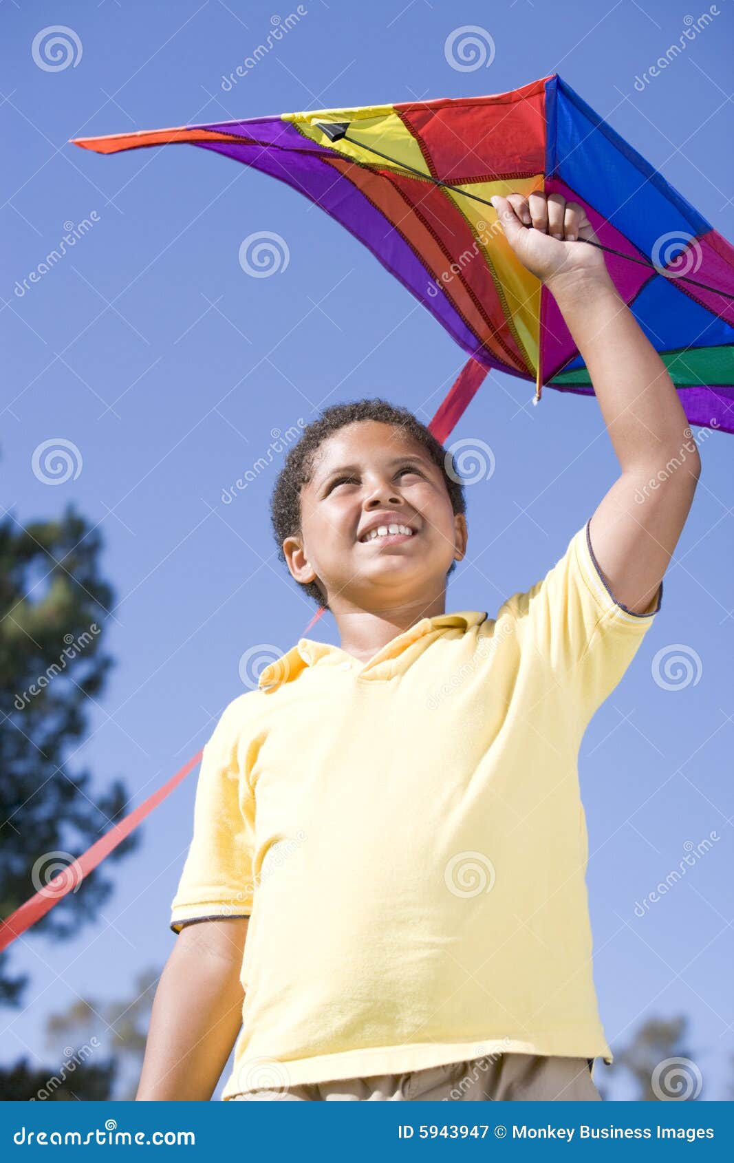 Young Boy with Kite Outdoors Smiling Stock Image - Image of clear, play ...