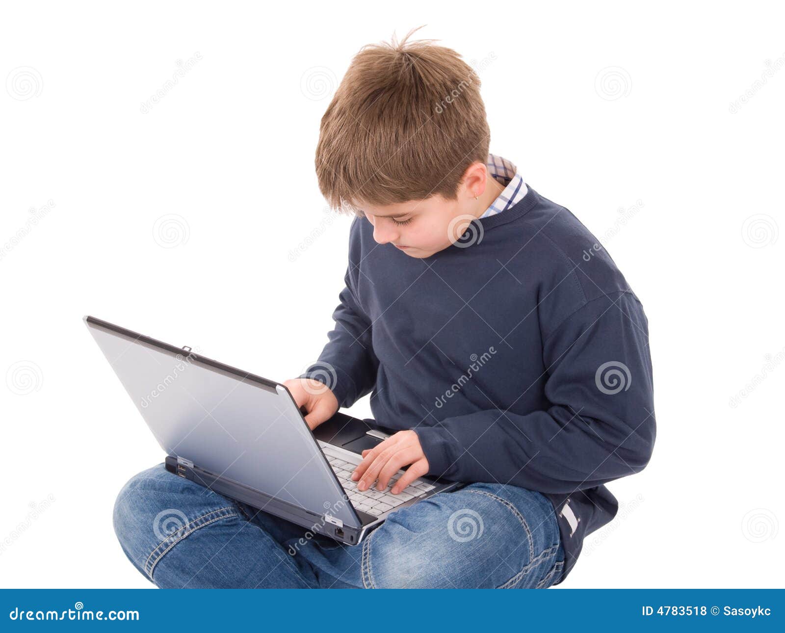 Young boy with laptop stock photo. Image of connectivity - 4783518
