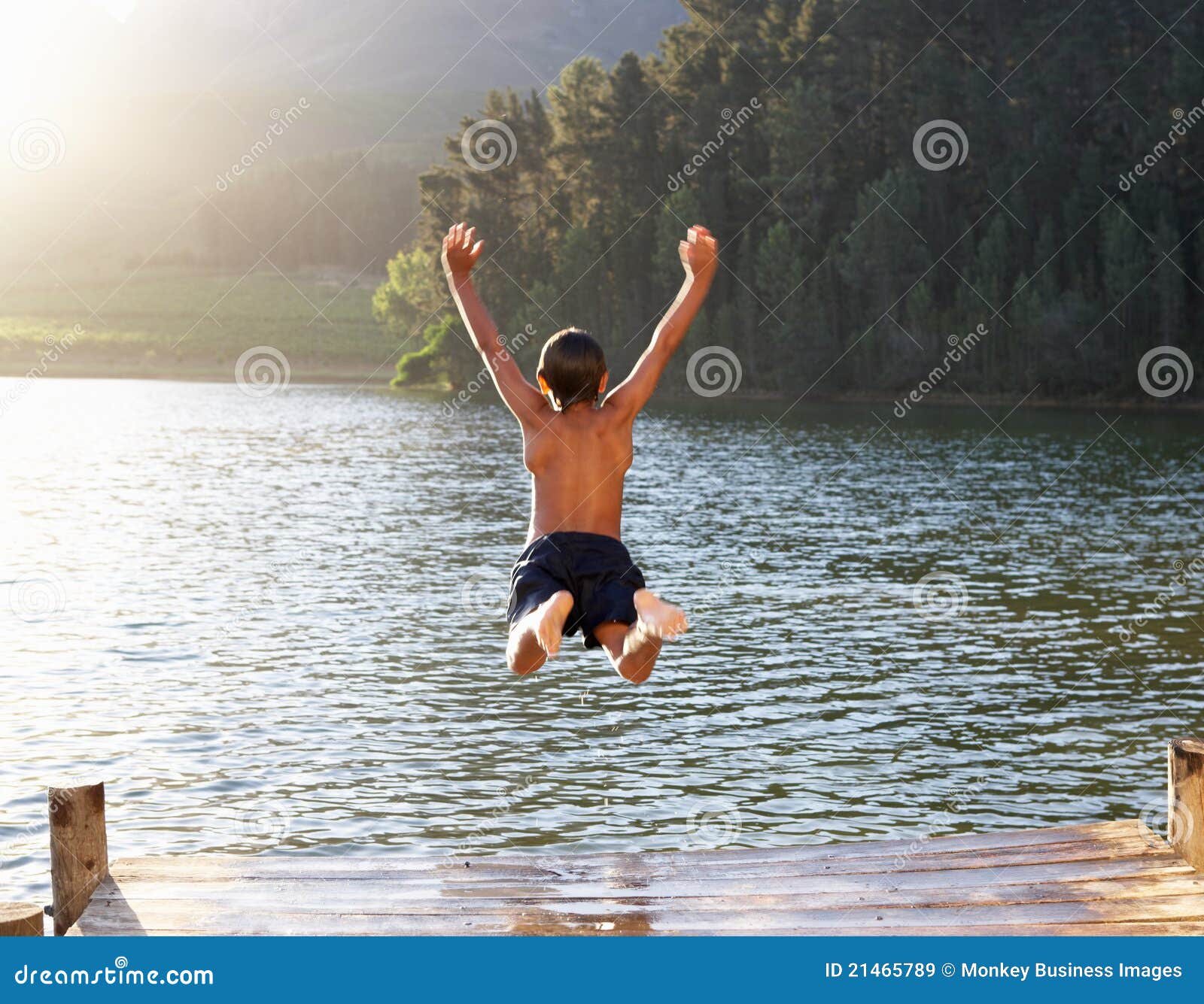 Boy Jumping Into Swimming Pool Royalty-Free Stock Image | CartoonDealer ...