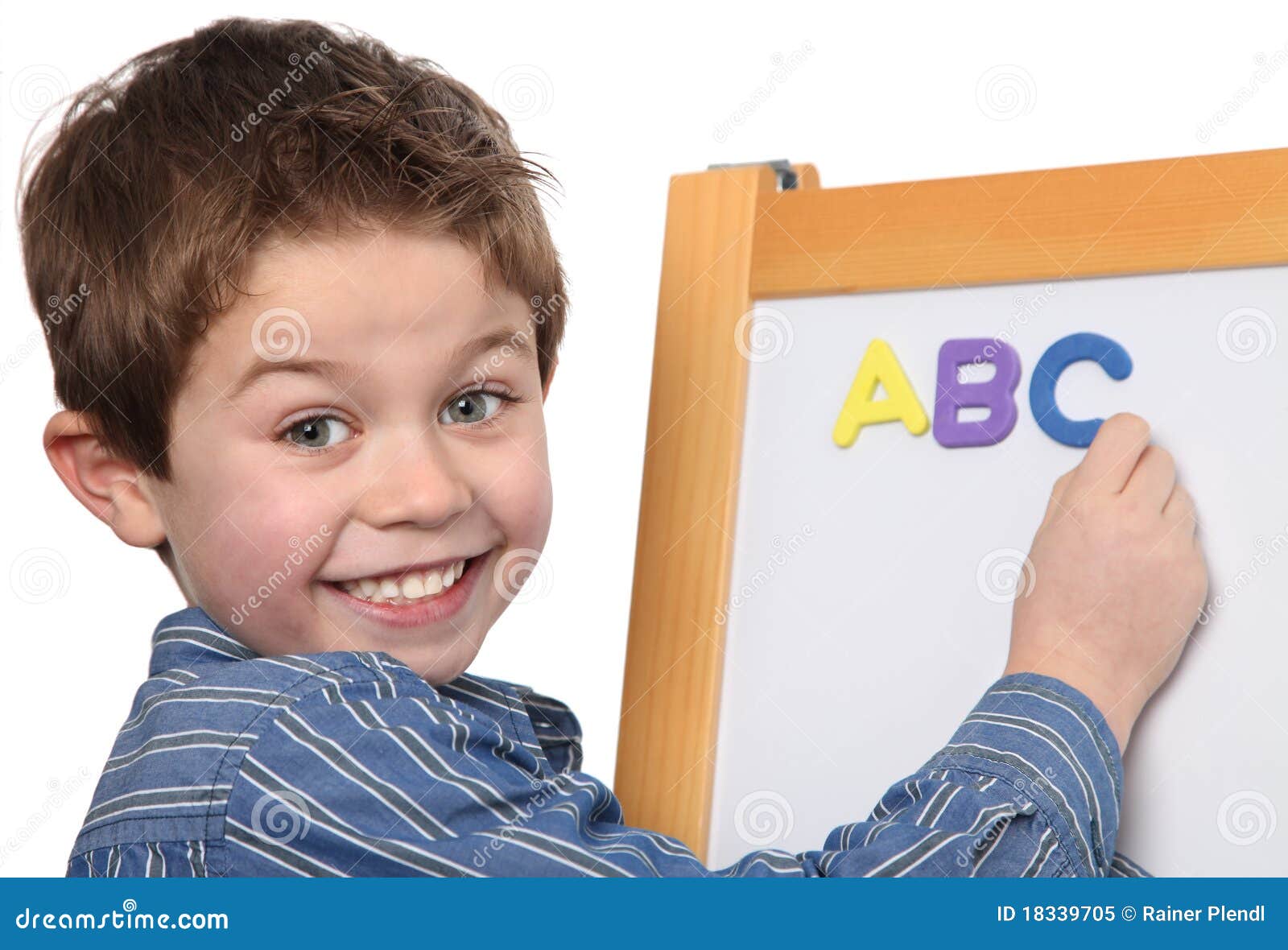 Young boy learning the ABC stock image. Image of isolated - 18339705