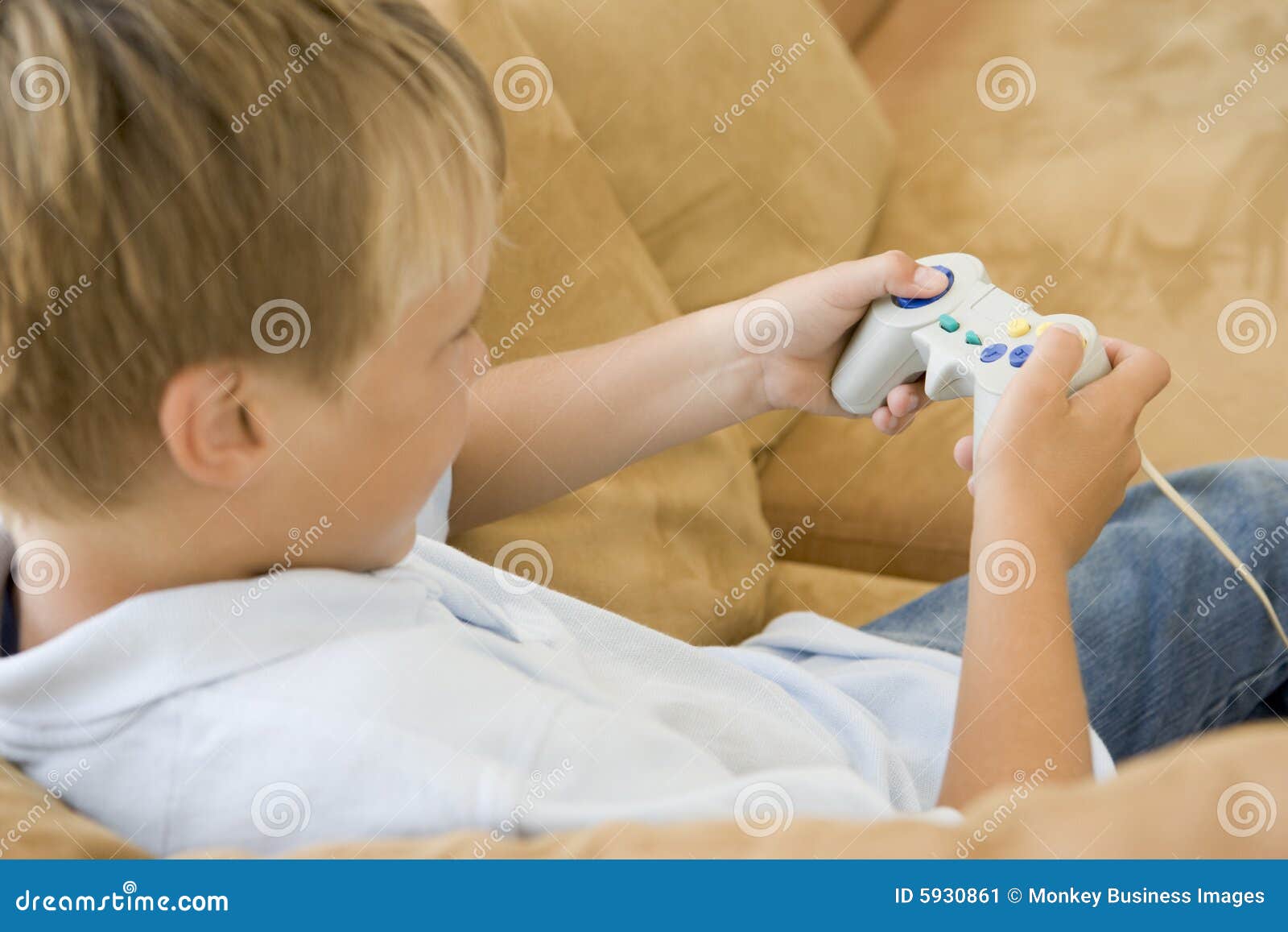Young Boy in Living Room with Video Game Stock Image - Image of excited ...