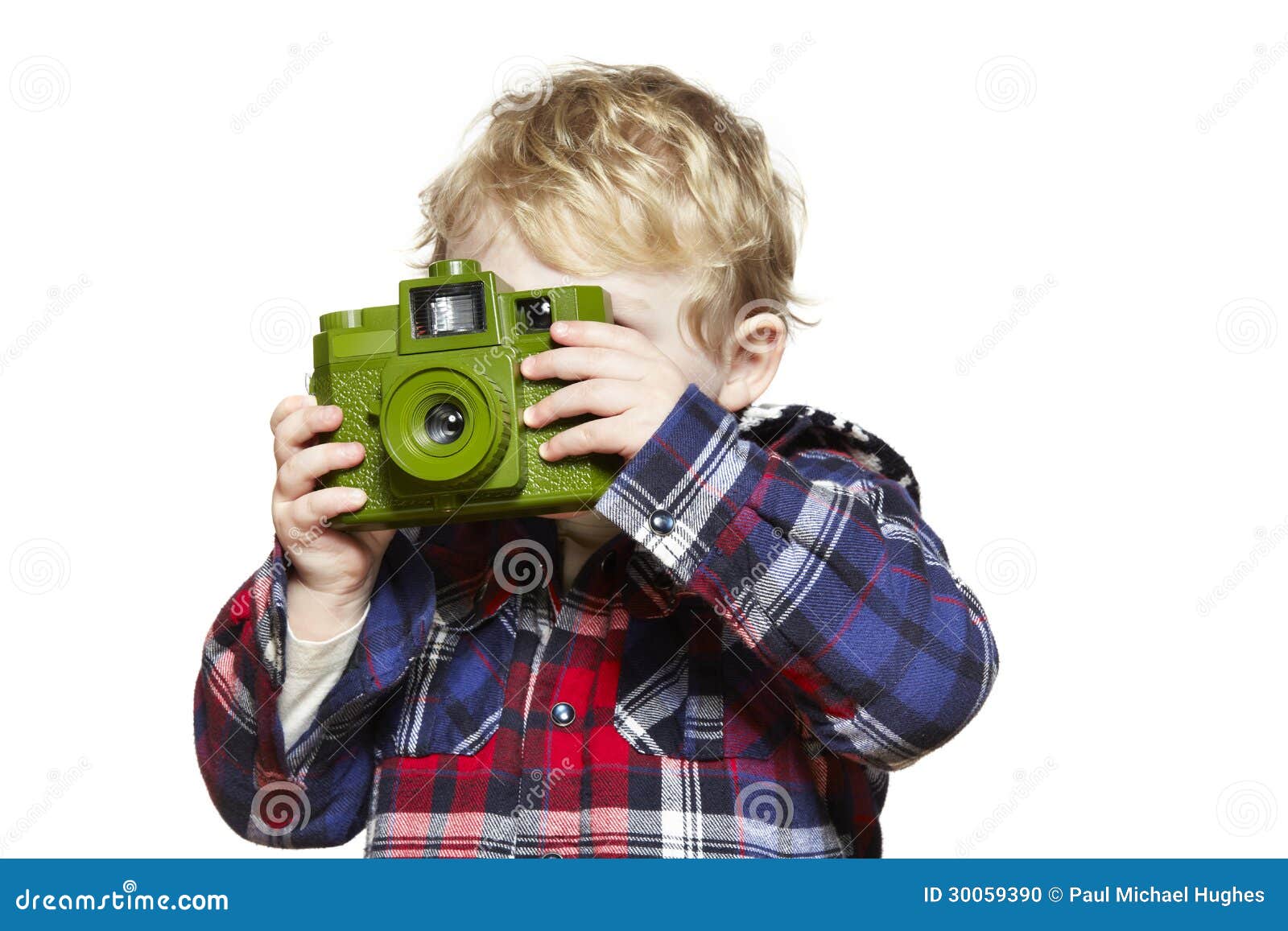 Young Boy Looking through a Camera Stock Photo - Image of person ...