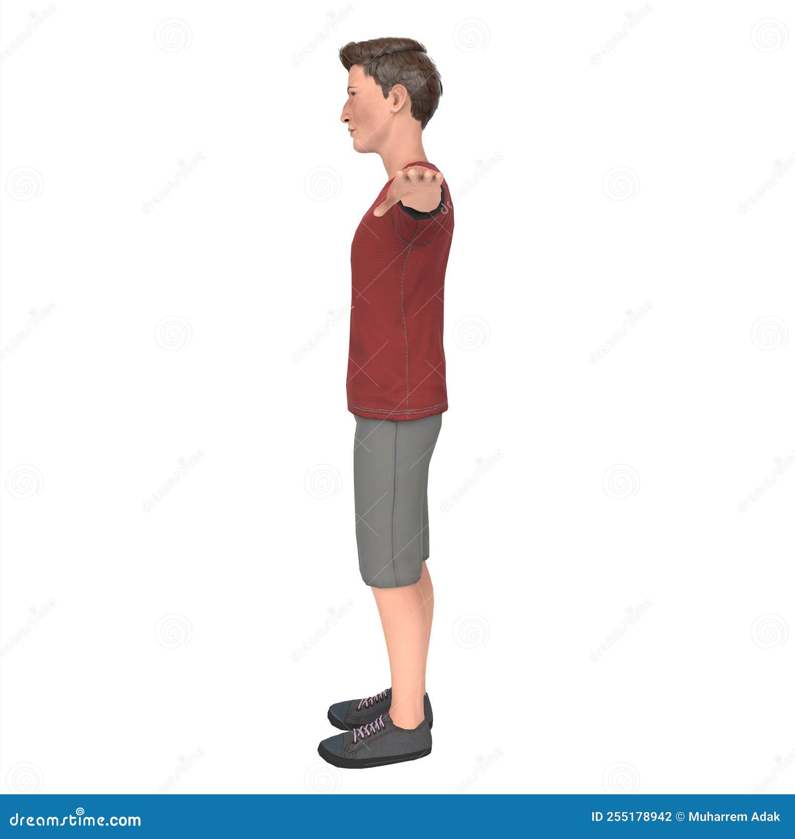 Young Boy Looking Left Side 3d Modelling Stock Illustration ...