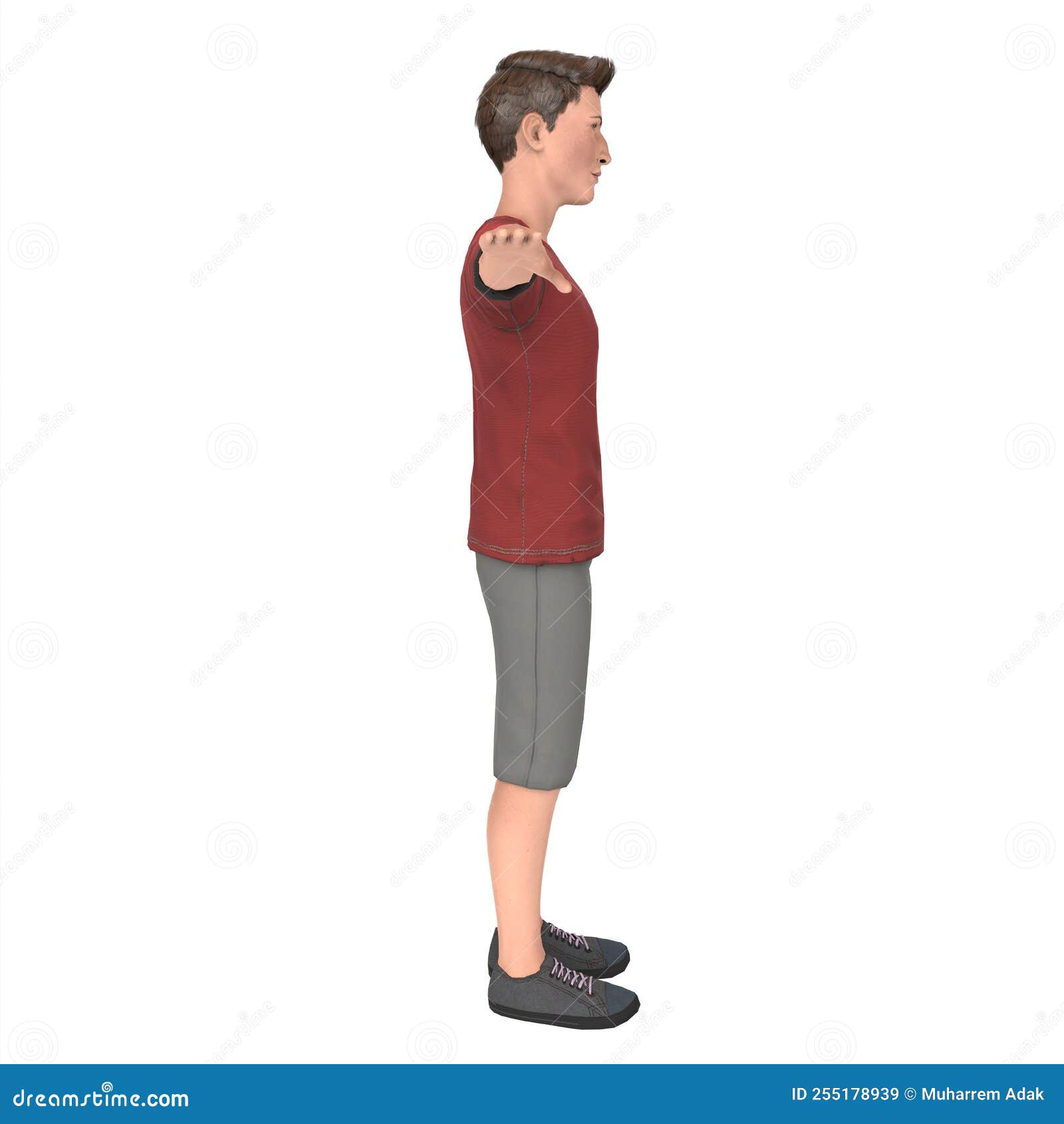Young Boy Looking Right Side 3d Modelling Stock Illustration ...