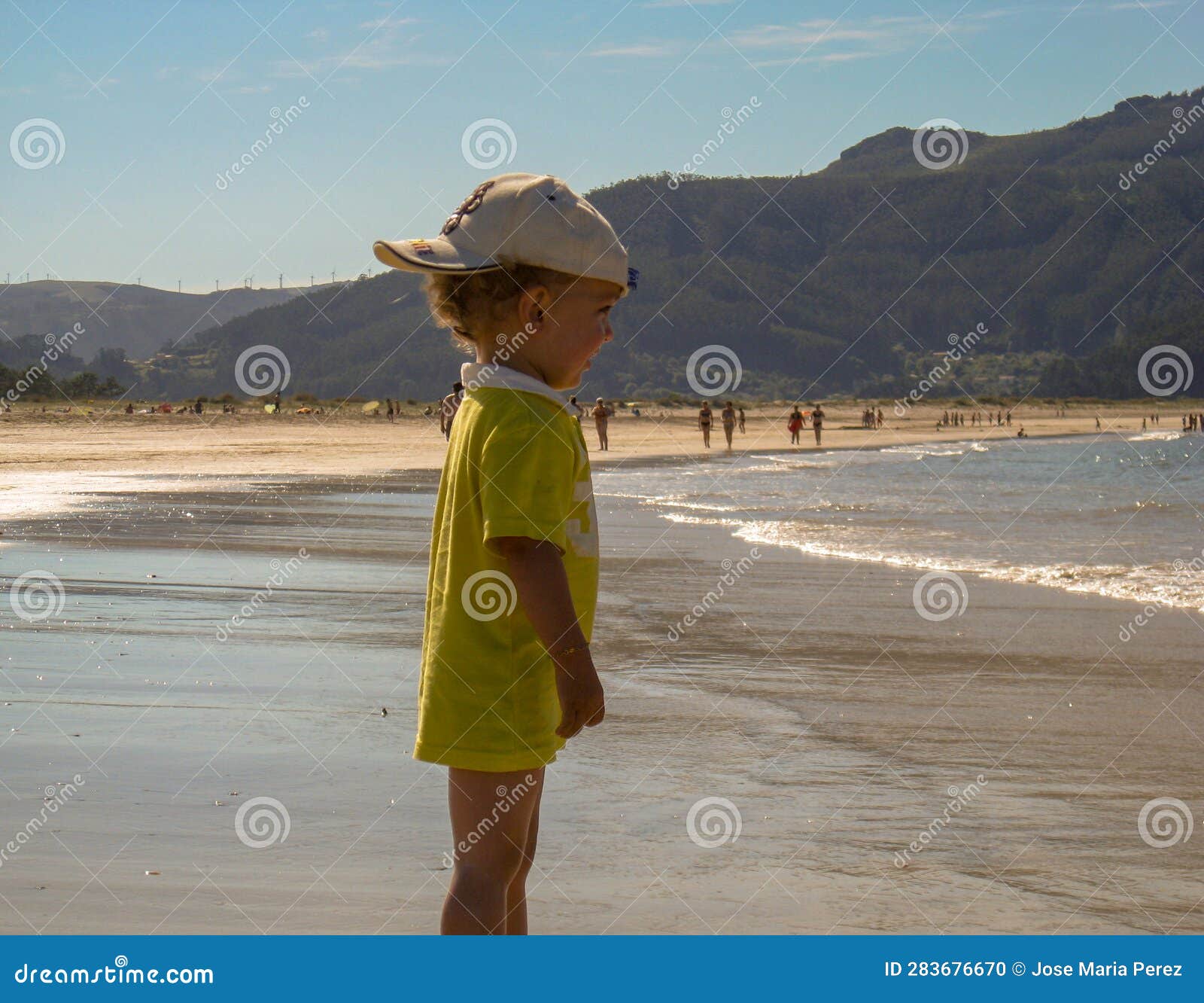 Young Boy Looking at the Sea Stock Photo - Image of caucasian, blue ...
