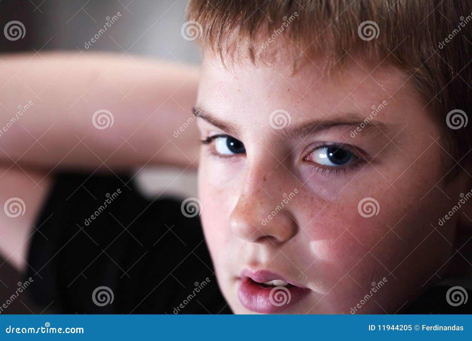 Young Boy Looking Up with Hope in His Eyes Stock Image - Image of hand ...
