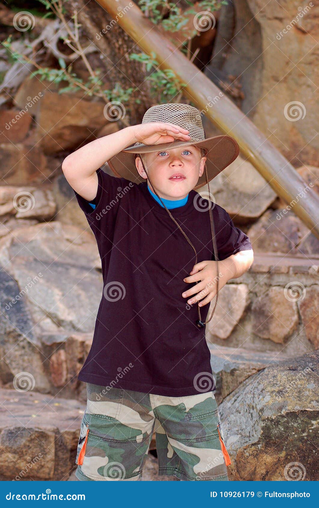 Young Boy on the lookout stock image. Image of expression - 10926179