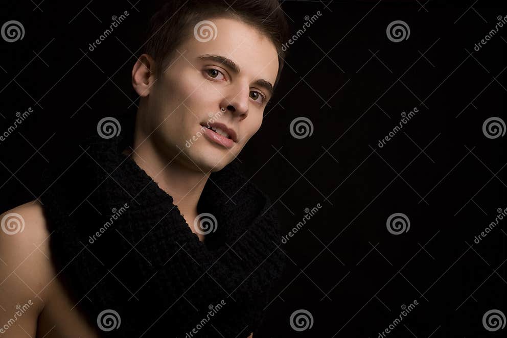 Young boy low key portrait stock image. Image of fashionable - 10858175