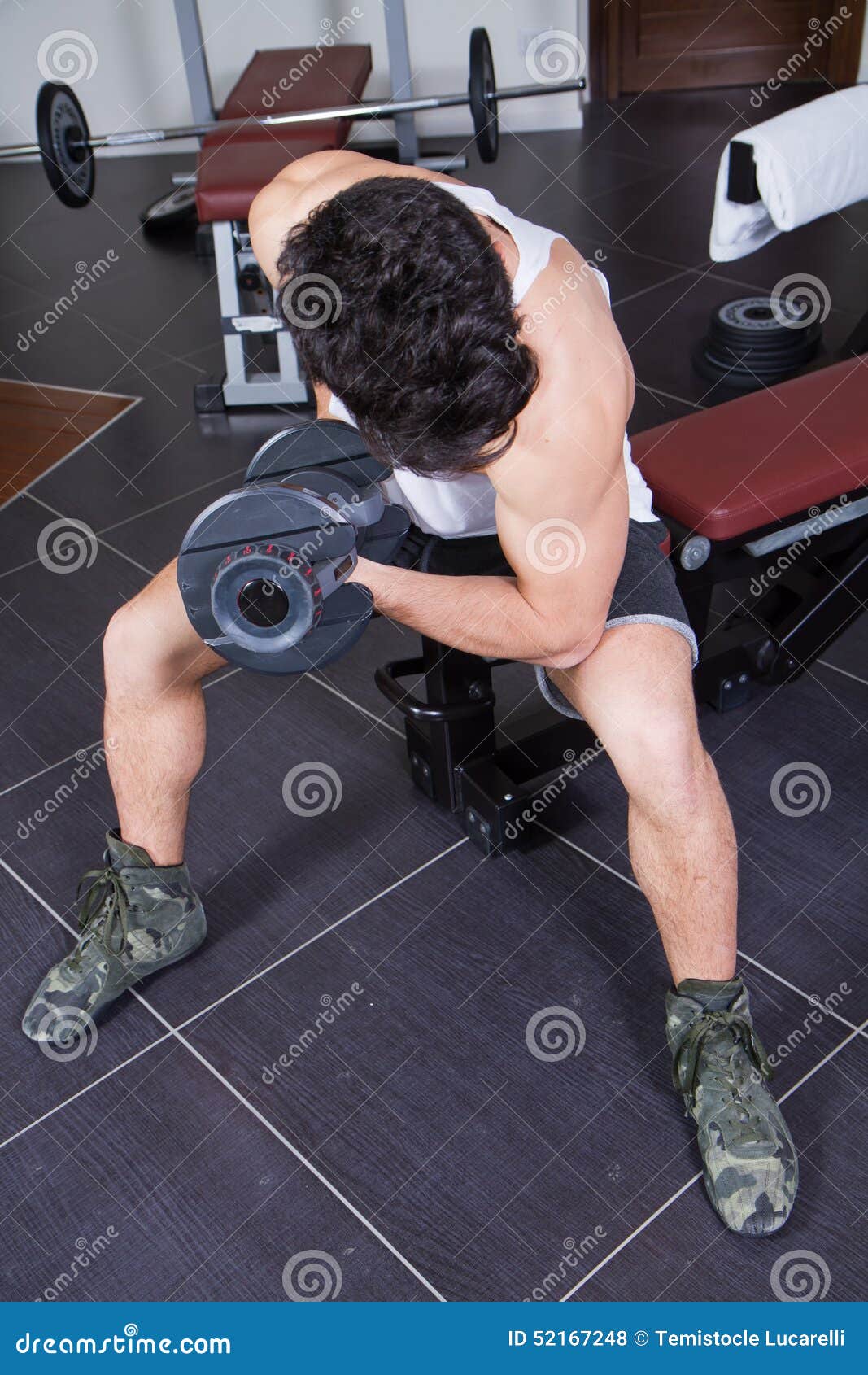 Young boy making exercise stock photo. Image of muscular - 52167248