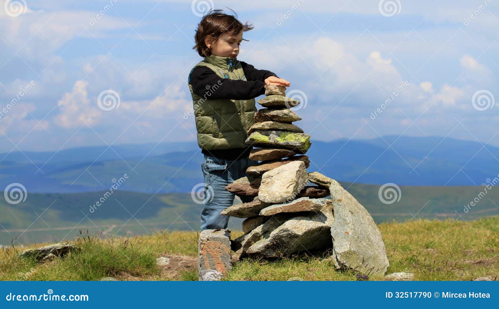 Young boy making a wish stock photo. Image of bound, imagination - 32517790