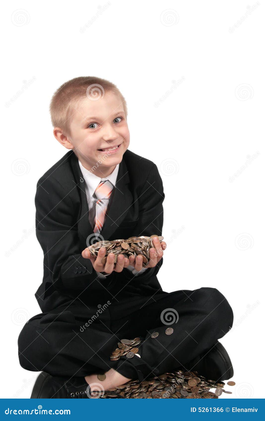 Young boy with money. stock photo. Image of money, child - 5261366