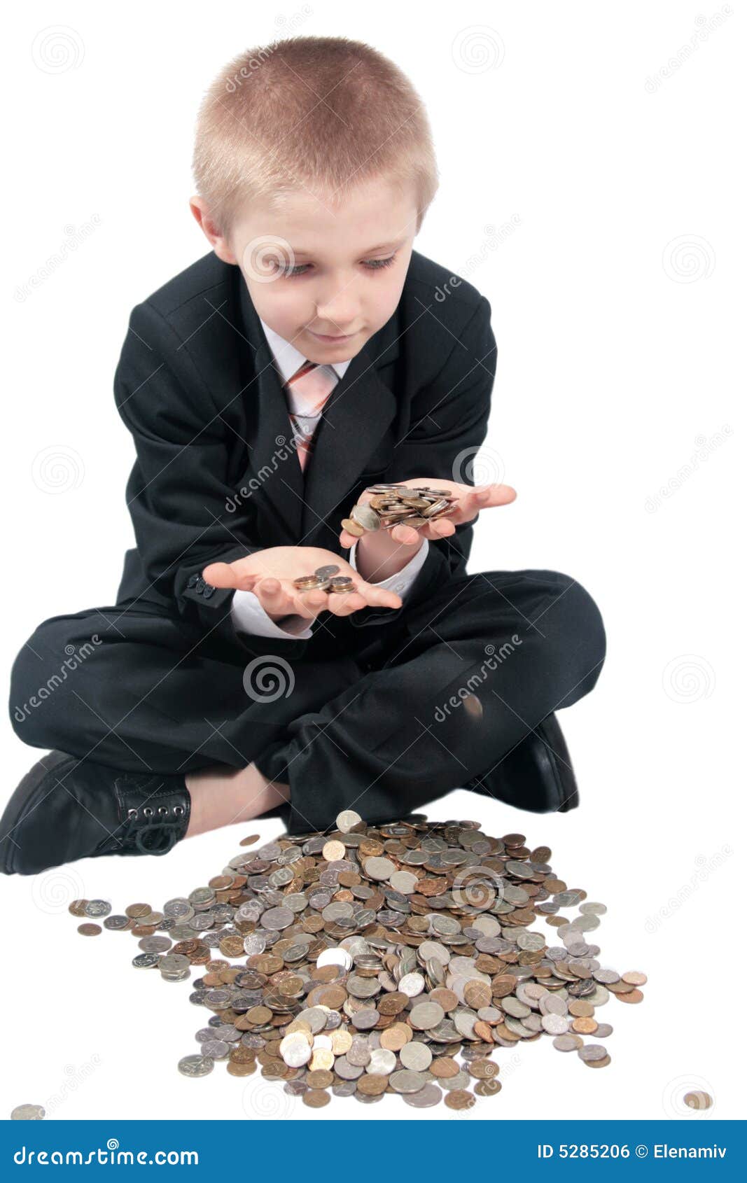 Young boy with money. stock photo. Image of exchange, account - 5285206