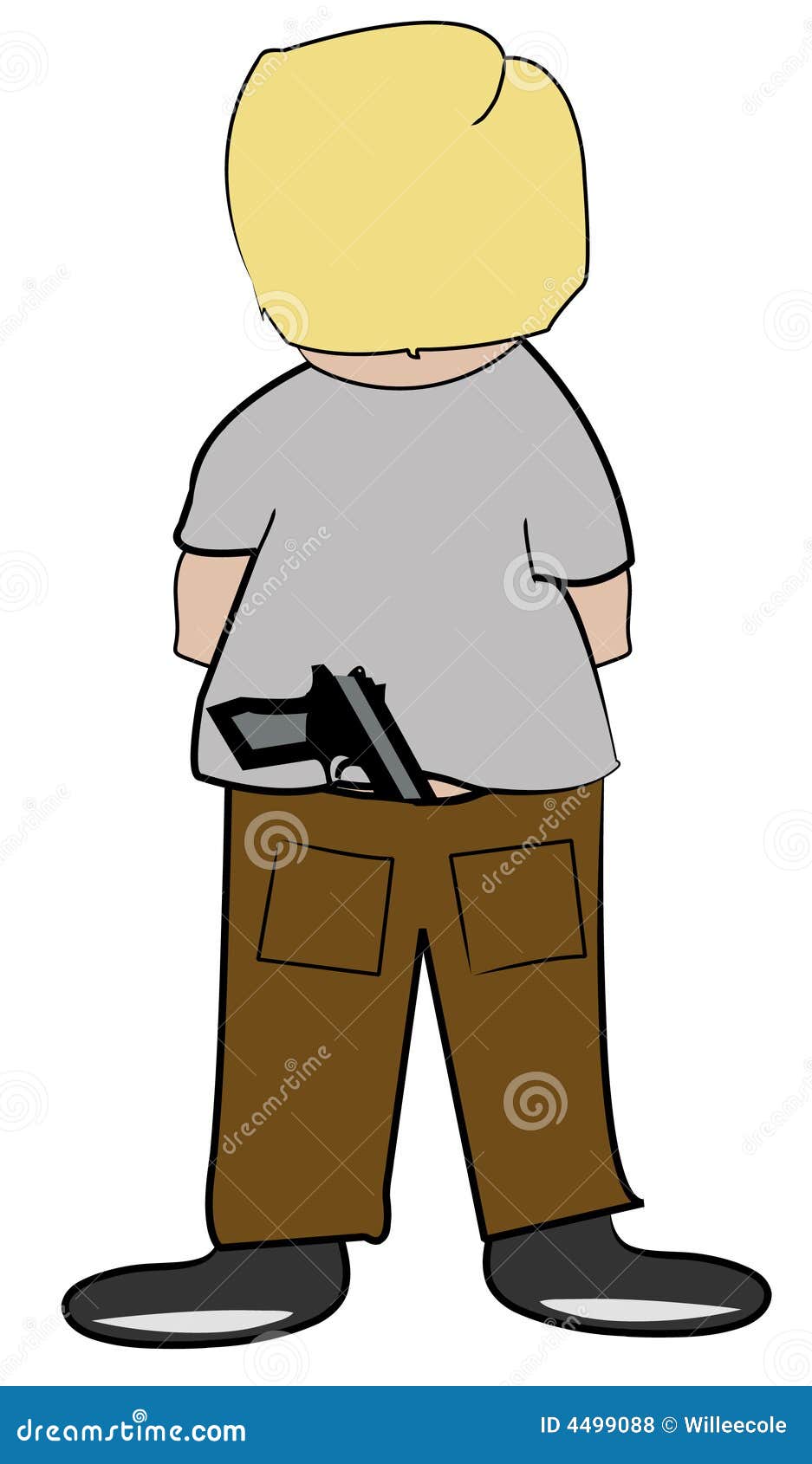Young boy packing a gun stock vector. Illustration of automatic - 4499088