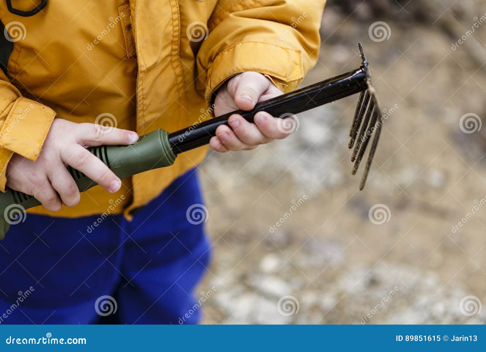 Young boy play with rake stock image. Image of rake, active - 89851615