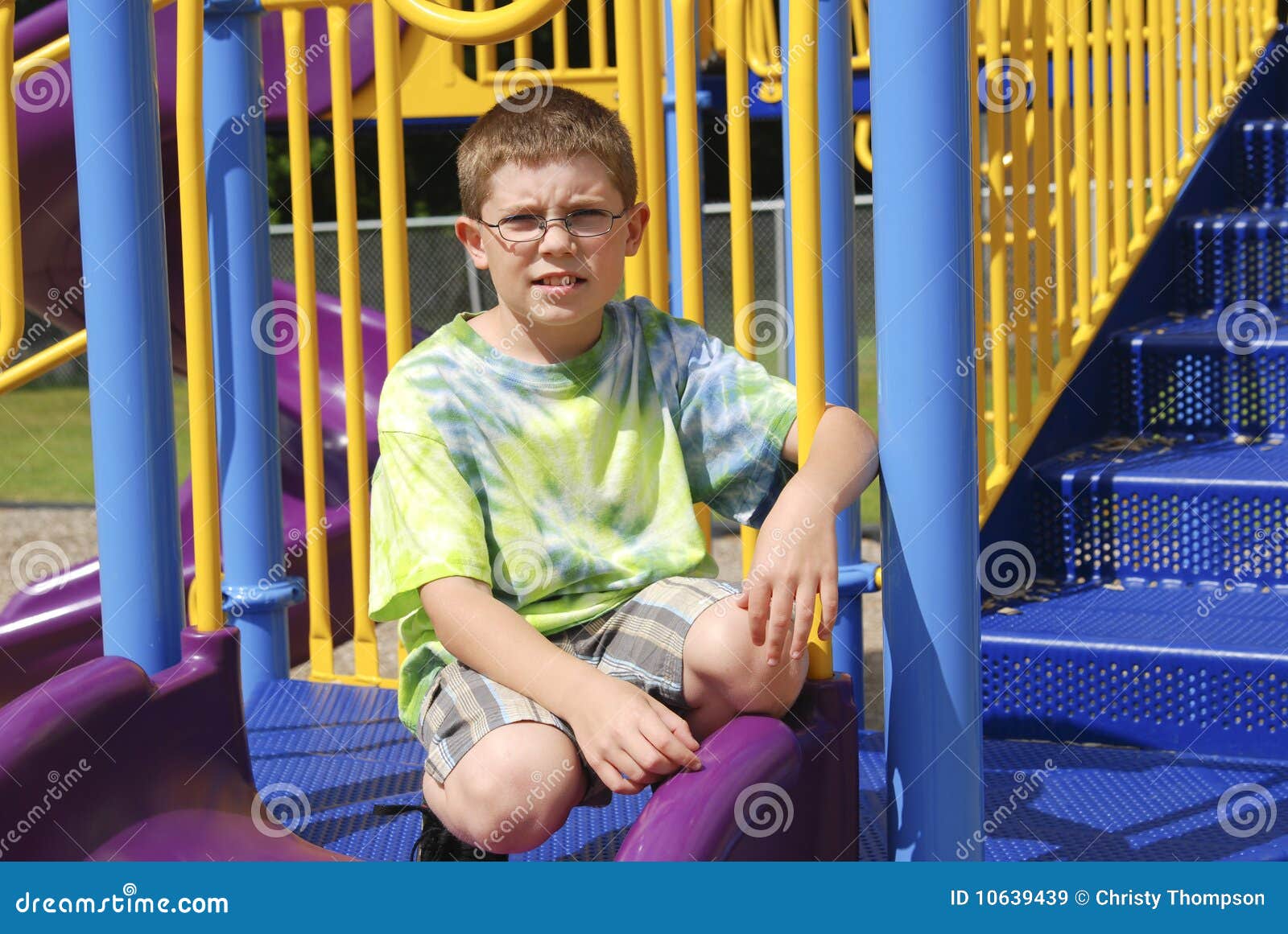 Young Boy at the Playground Stock Image - Image of healthy, playground ...