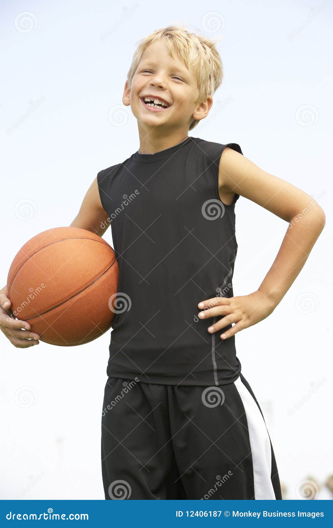 Young Boy Playing Basketball Stock Image - Image of active, player ...