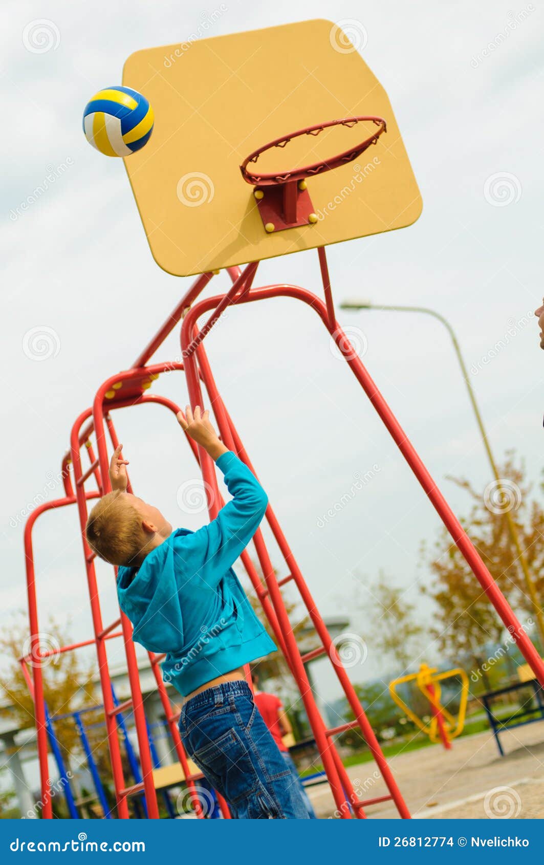 Young Boy Playing Basketball Stock Photo - Image of recreation, player ...