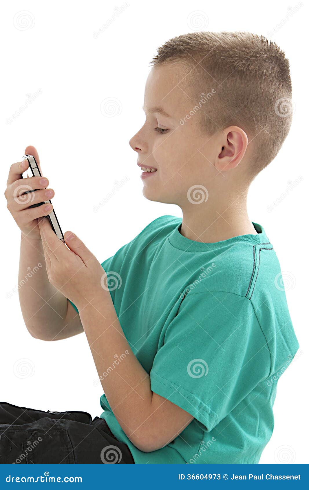 Young boy playing on cell stock image. Image of friends - 36604973