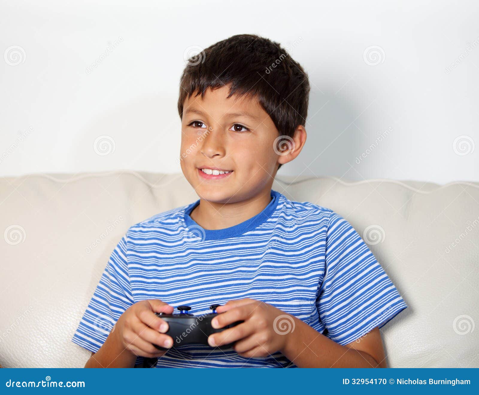Young Boy Playing Computer Game Stock Photo - Image of videogame ...