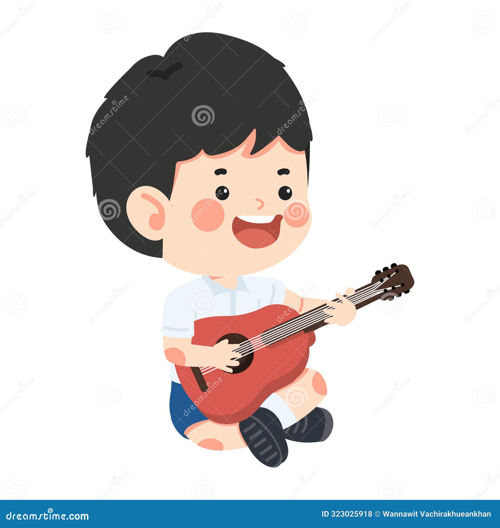 Young Boy Playing the Guitar Stock Vector - Illustration of person ... Young Boy Playing the Guitar Stock Vector - Illustration of person ...