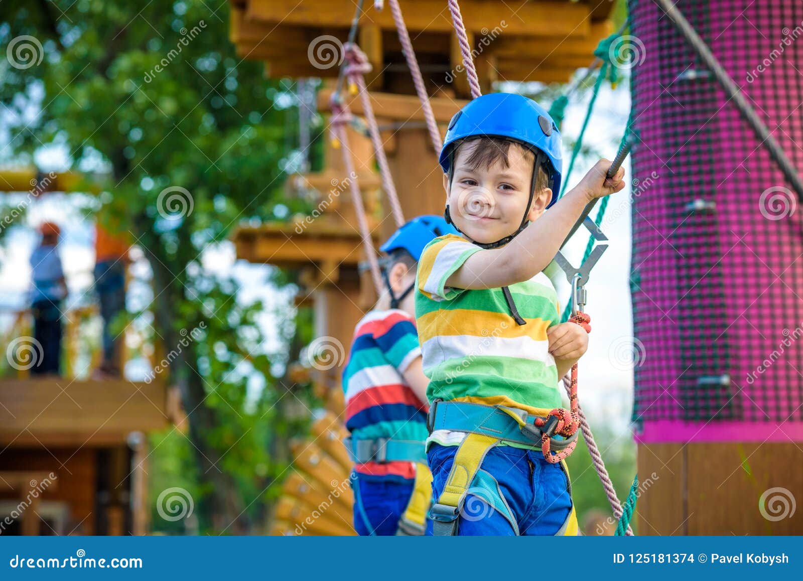 Young Boy Playing and Having Fun Doing Activities Outdoors. Happiness ...