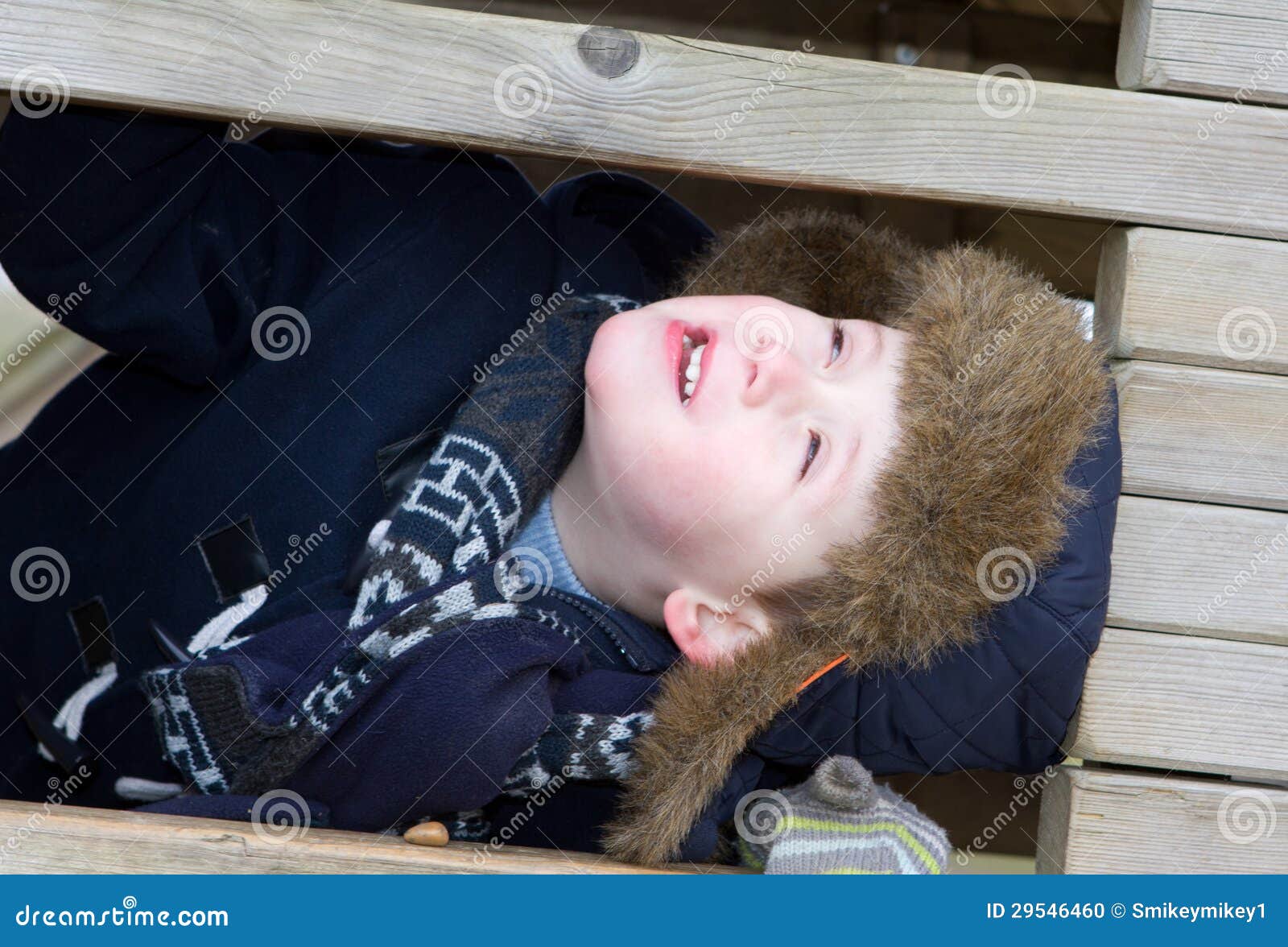 Young Boy Playing at the Park on a Cold Day Stock Photo - Image of ...