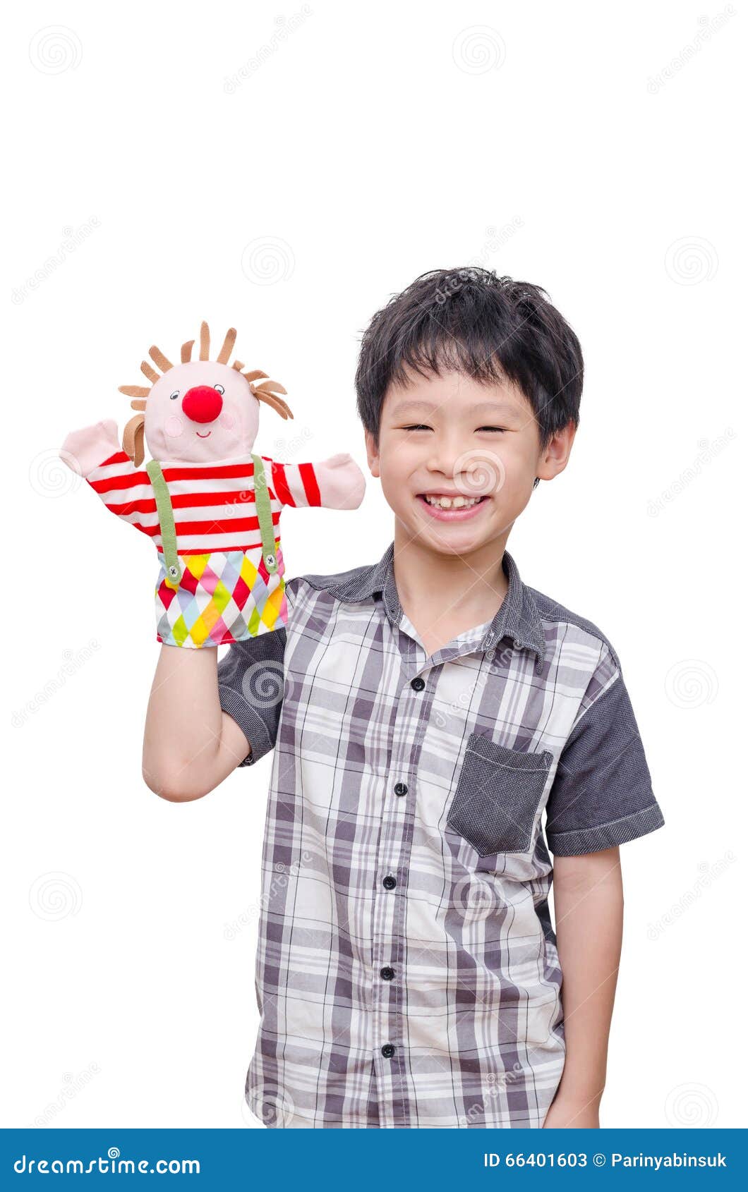 Young Boy Playing with Puppet Stock Image - Image of show, innocence ...