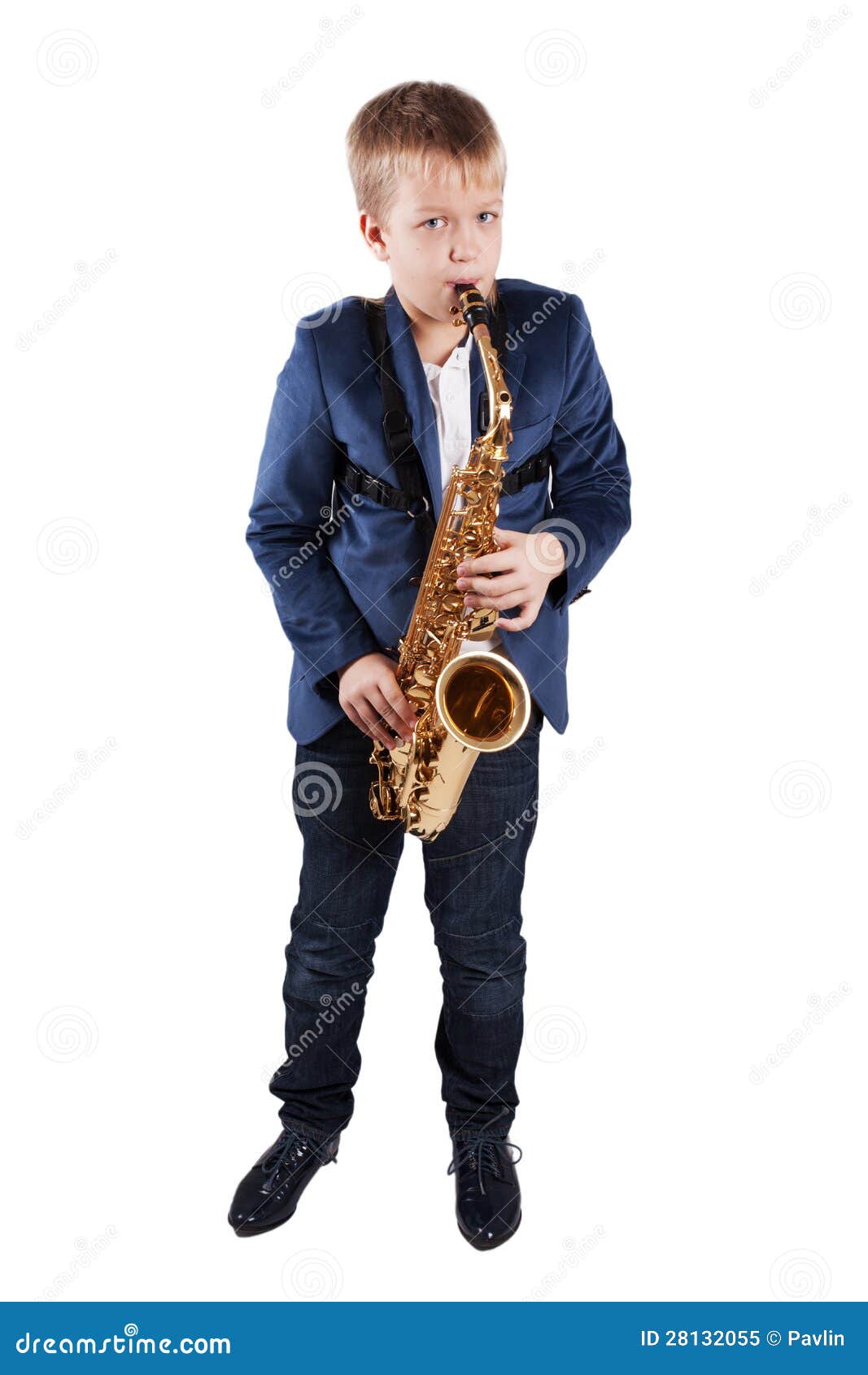 Young boy playing the sax stock image. Image of child - 28132055