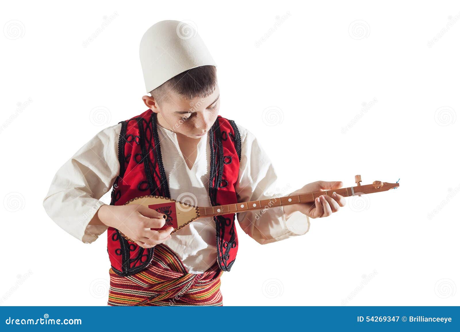 Young Boy Playing Traditional String Instrument Stock Image - Image of ...