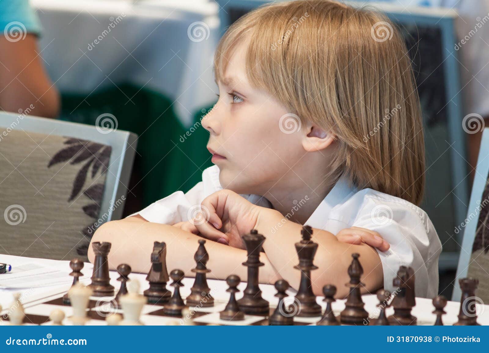Young boy plays chess stock photo. Image of challenge - 31870938