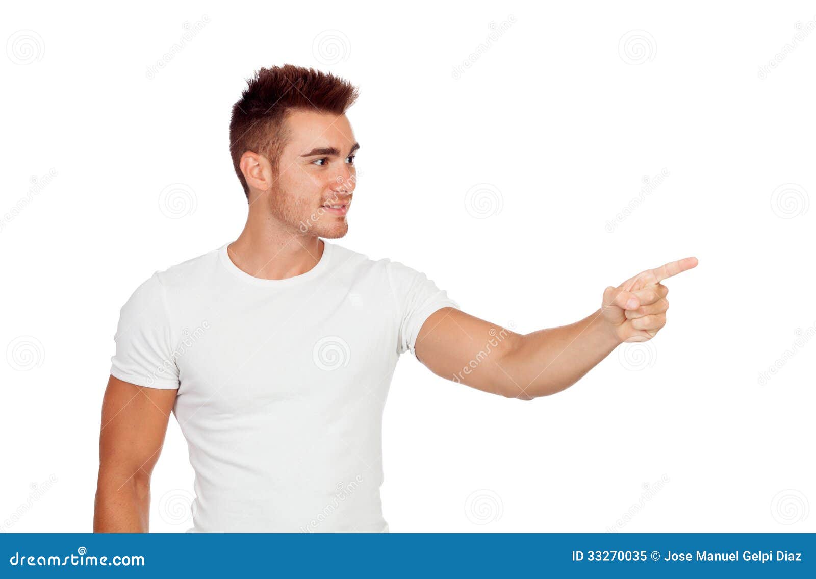 Young Boy Pointing Something Stock Image - Image of length, friendly ...