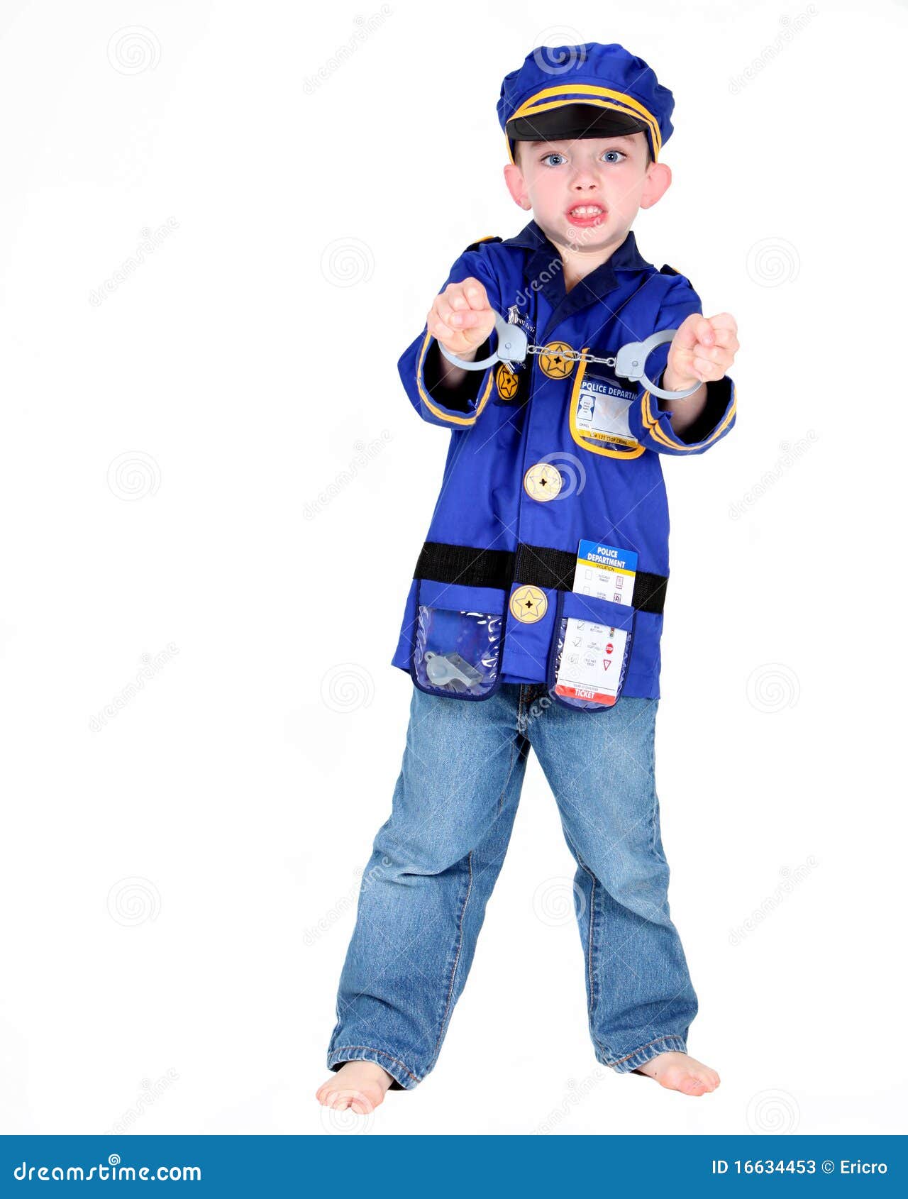 Young Boy in Police Costume Stock Image - Image of costume, child: 16634453