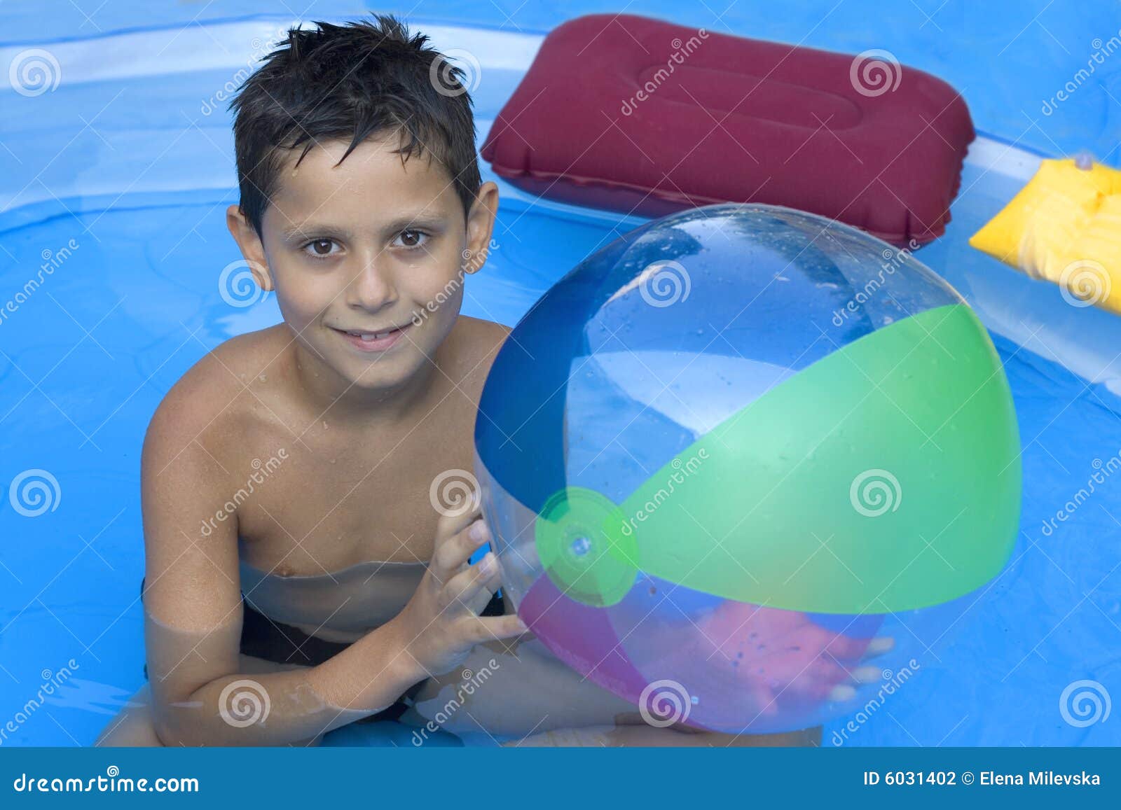 Young boy in pool stock photo. Image of happy, swim, water - 6031402