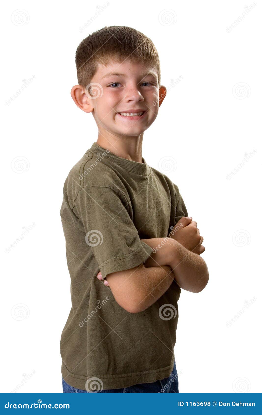 Young Boy Portrait Arms Folded Stock Photo - Image of blue, kids: 1163698