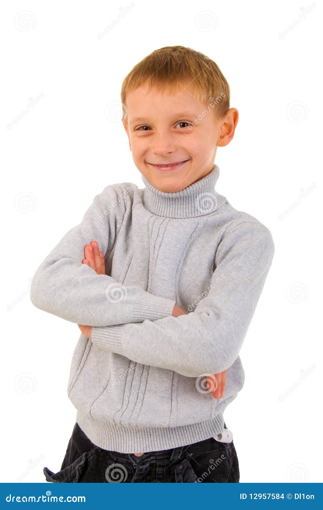 Young Boy Portrait. Front View Stock Photo - Image of schoolboy, shirt ...
