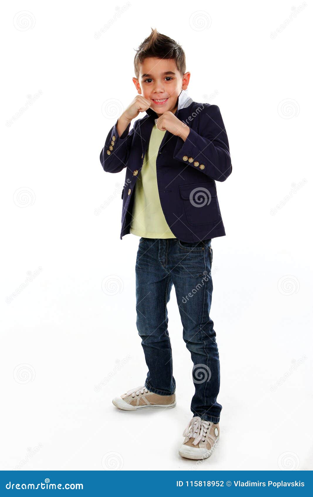 Young boy posing in studio stock photo. Image of casual - 115818952